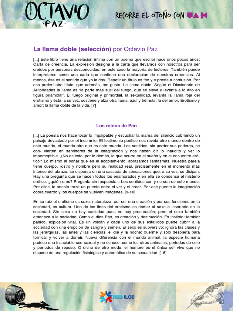 Octavio Paz La Llama Doble | PDF | Erotismo | Alma