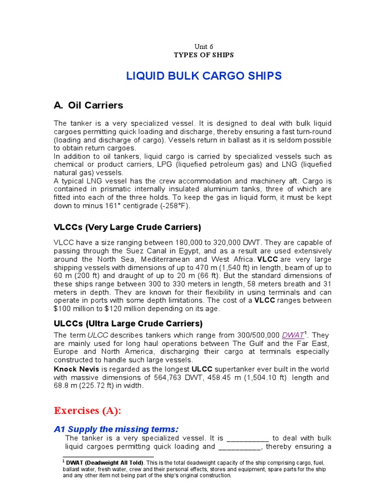Liquid Bulk Cargo Ship Overview | PDF | Oil Tanker | Gases