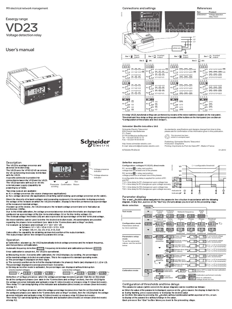 Voltage Detection VD23 | PDF | Relay | Calibration
