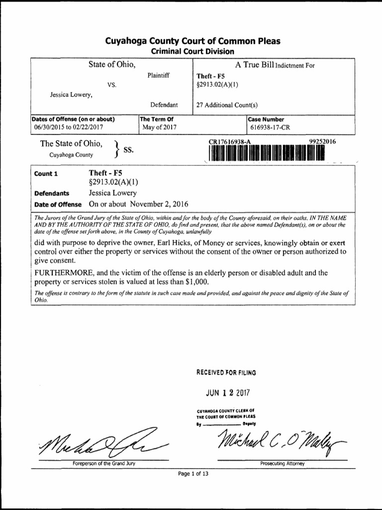 Jessica Lowery Indictment | PDF | Theft | Social Institutions