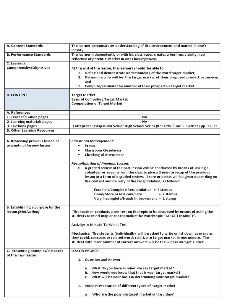A. Content Standards B. Performance Standards C. Learning Competencies/Objectives | PDF ...