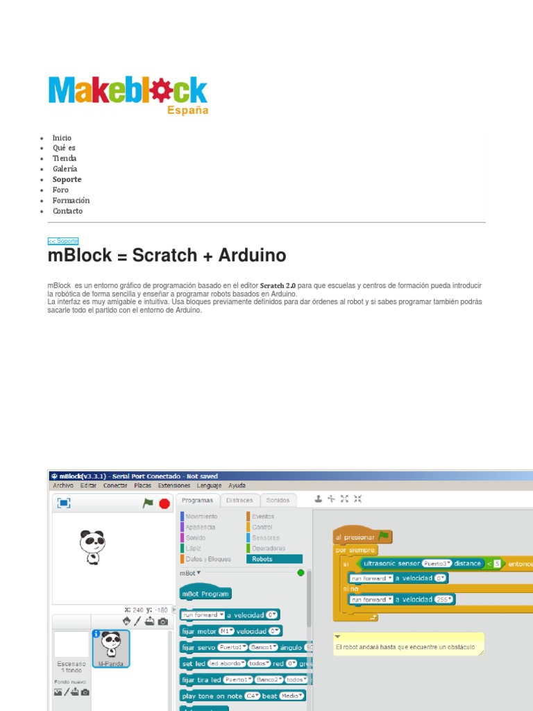 Mblock | PDF | Scratch (lenguaje de programación) | Robot
