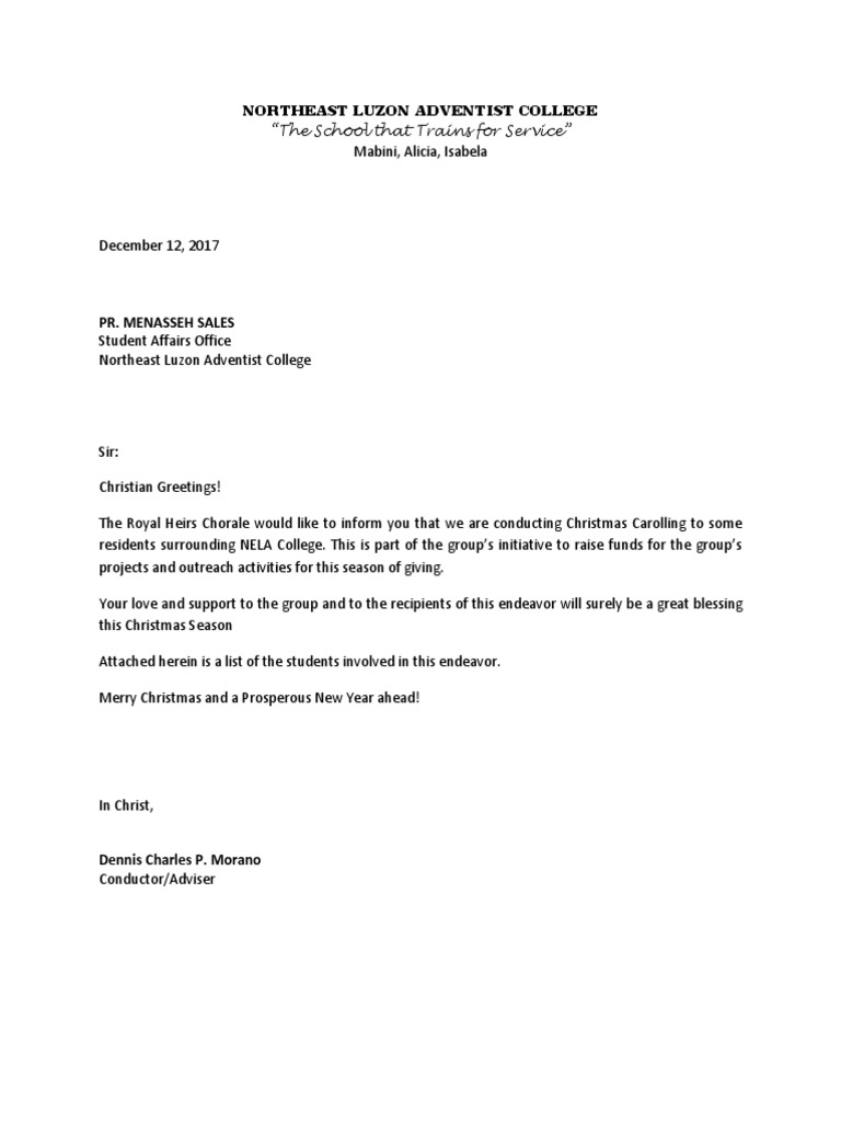 Christmas Carol Letter To SAO | PDF