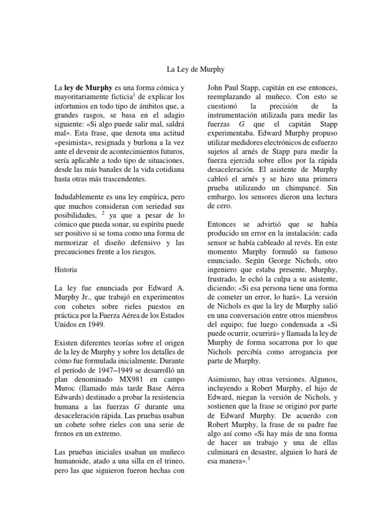 La Ley de Murphy | PDF