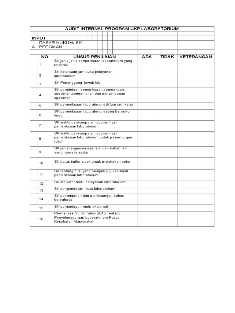 Audit Internal Laboratorium 2023 | PDF