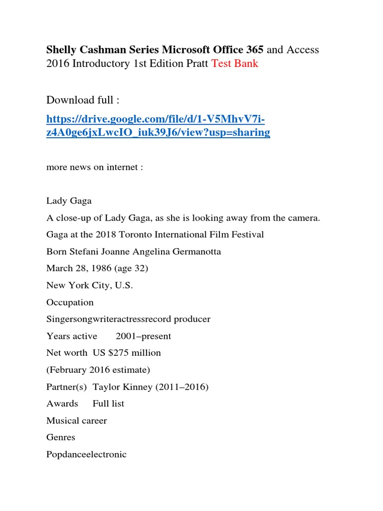 Shelly Cashman Series Microsoft Office 365 And Access 2016 Introductory