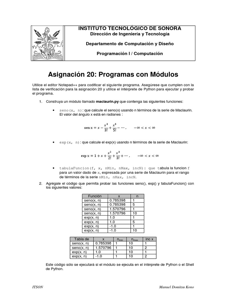Asignación 20 - Programas Con Módulos | PDF | Python (lenguaje de ...