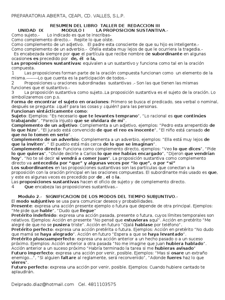 Taller de Redaccion III | PDF | Adverbio | Verbo