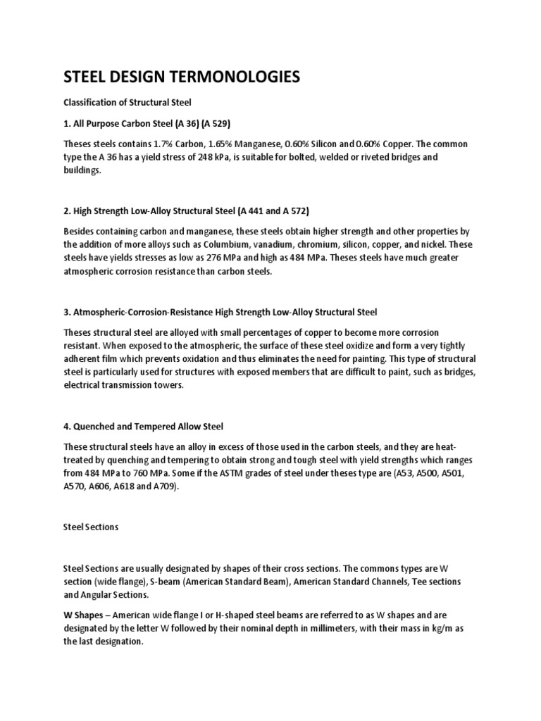 Classification of Structural Steel | PDF | Wood | Lumber