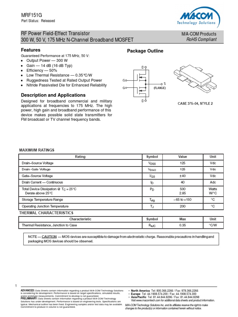 Data Sheet Pdf Mosfet Transistor