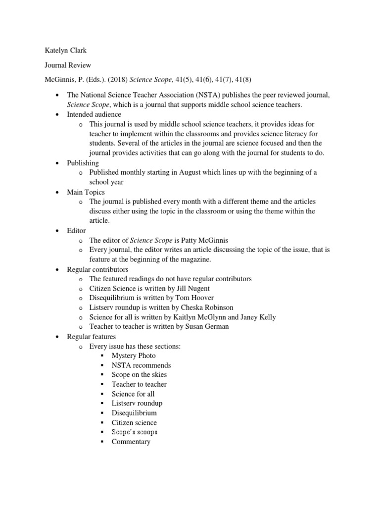 Science Scope | PDF | Teaching | Science