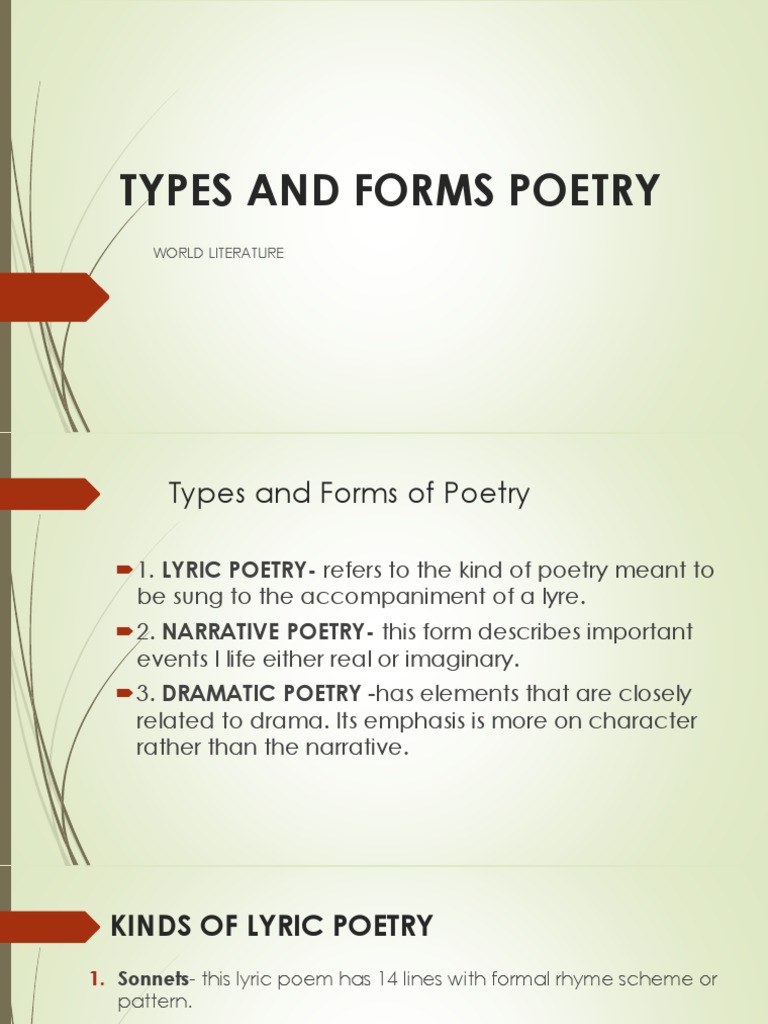 Types and Forms of Poetry Explained | PDF | Lyric Poetry | Poetry