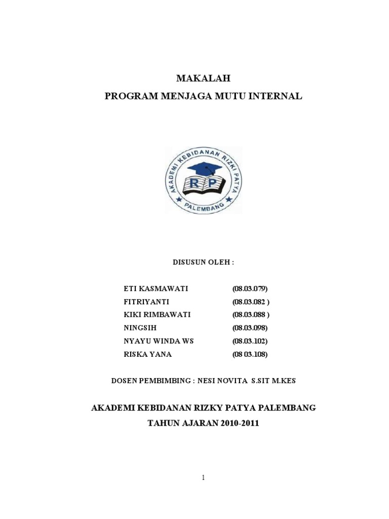 Program Menjaga Mutu Internal | PDF | Bisnis
