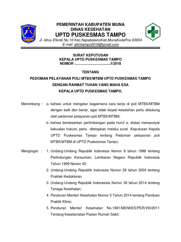 SK Pedoman Poli MTBS | PDF