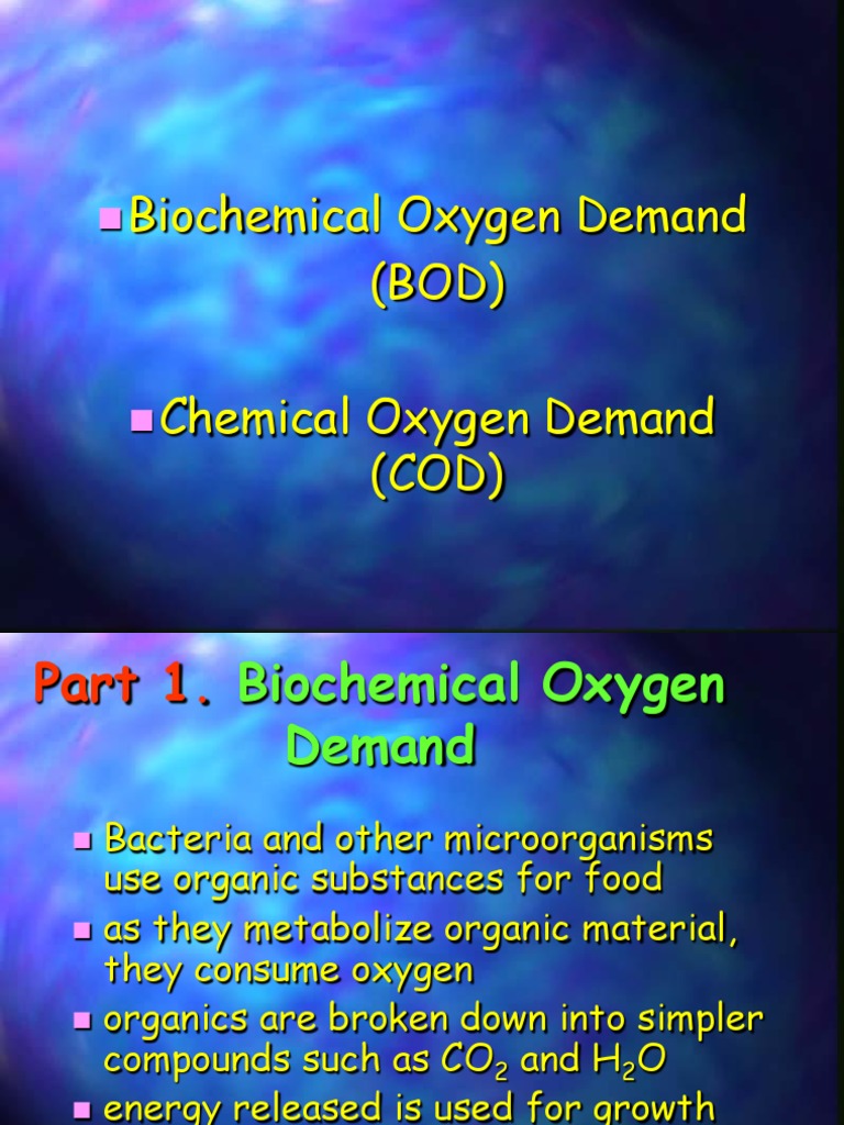 Biochemical Oxygen Demand (BOD) Chemical Oxygen Demand (COD) | PDF ...