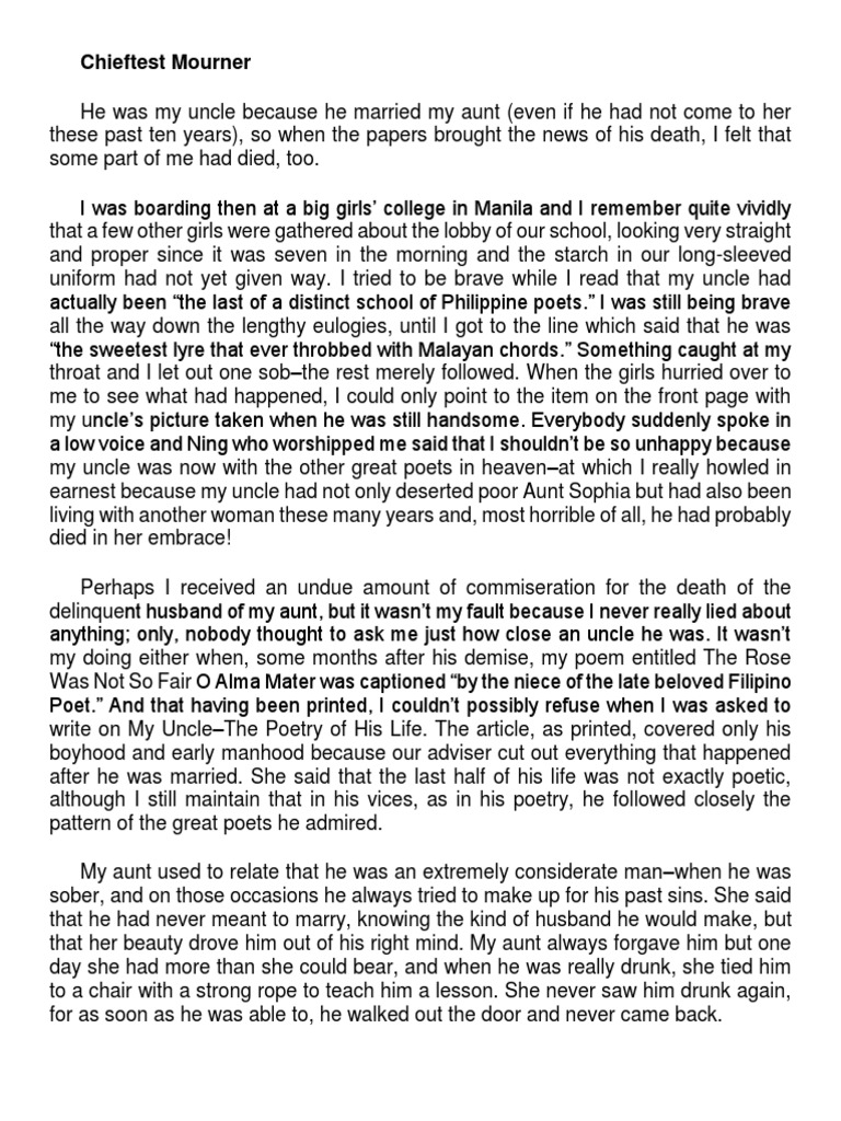 Chieftest Mourner by Aida Rivera Ford | PDF