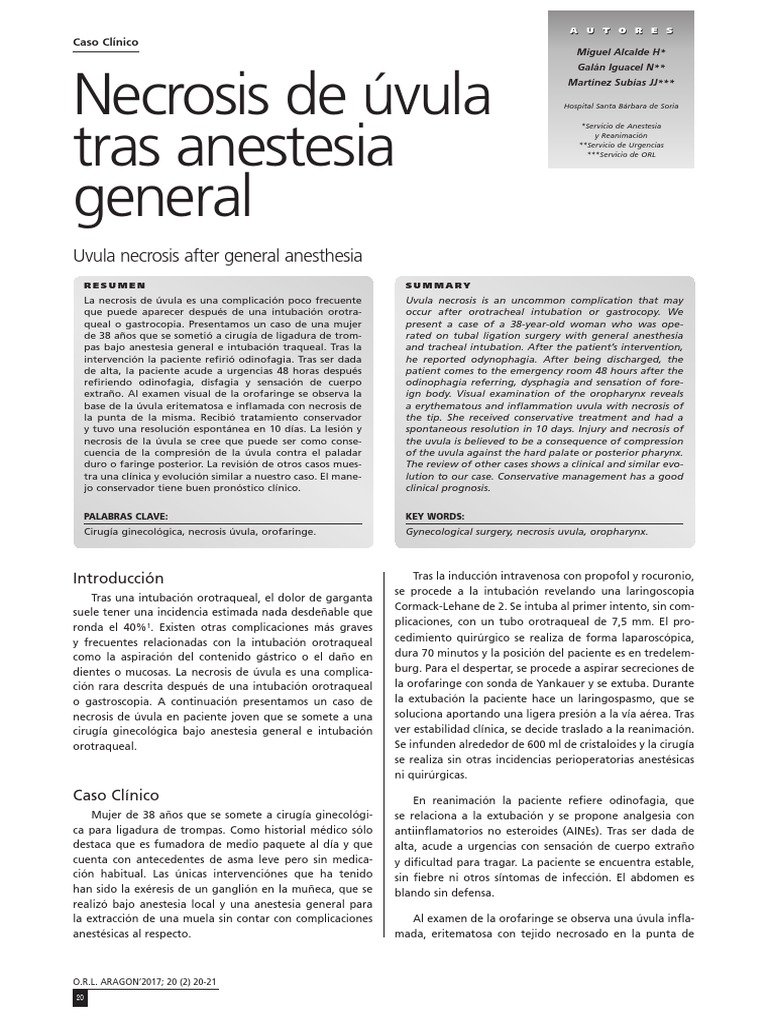 6 - Necrosis de Úvula | PDF | Cirugía | Droga anti-inflamatoria libre ...