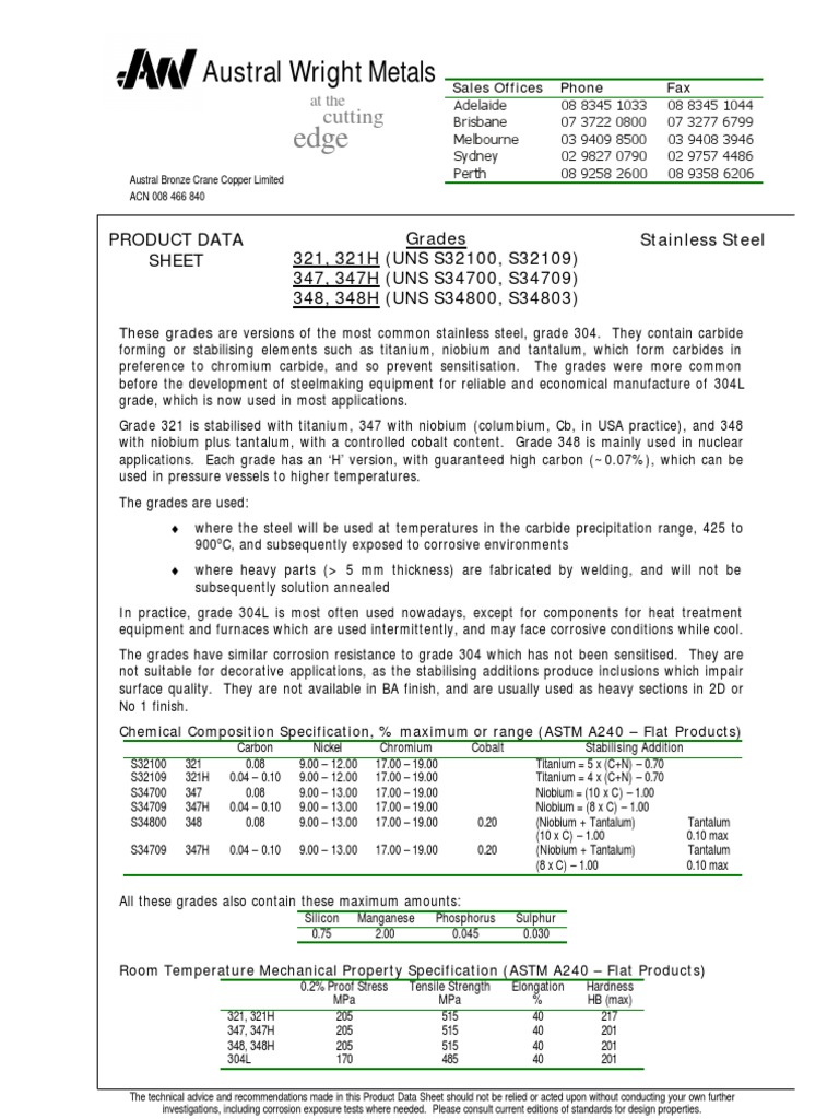 Stainless Steel 321 | Download Free PDF | Stainless Steel | Steel