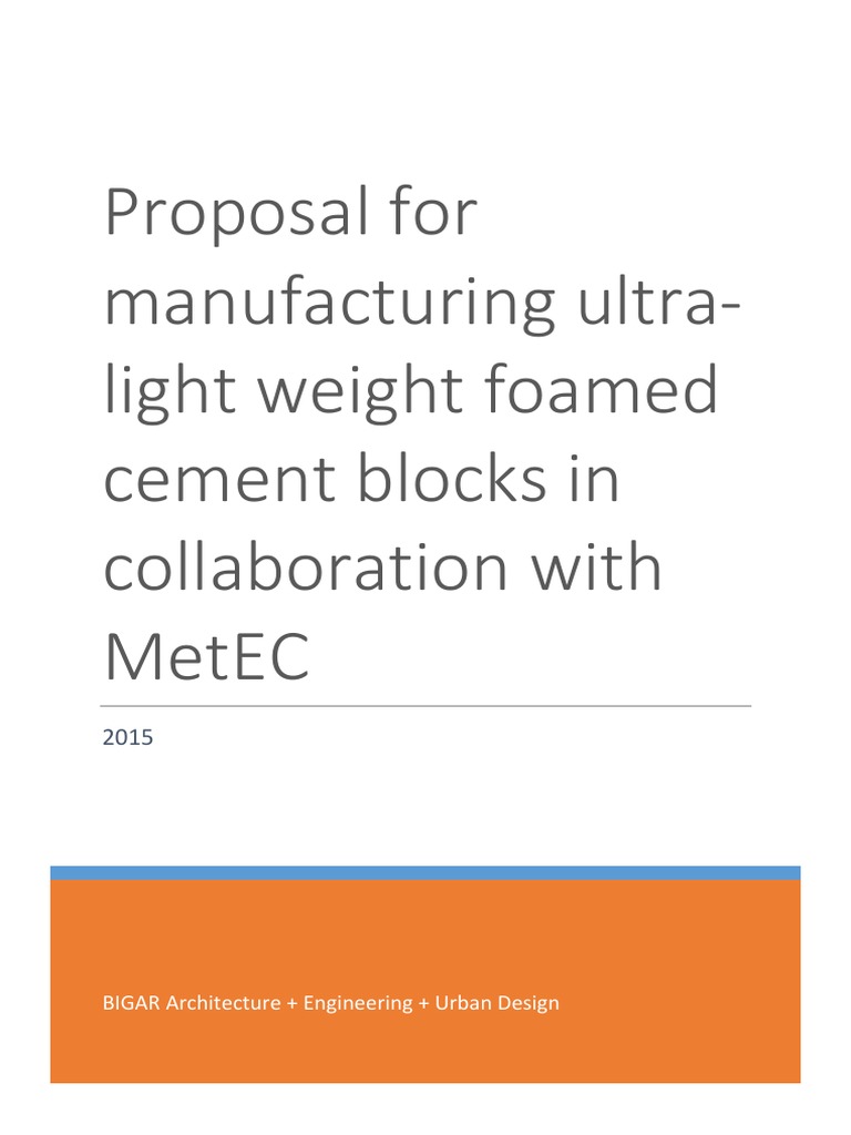 Foamed Concrete Proposal | PDF | Concrete | Cement