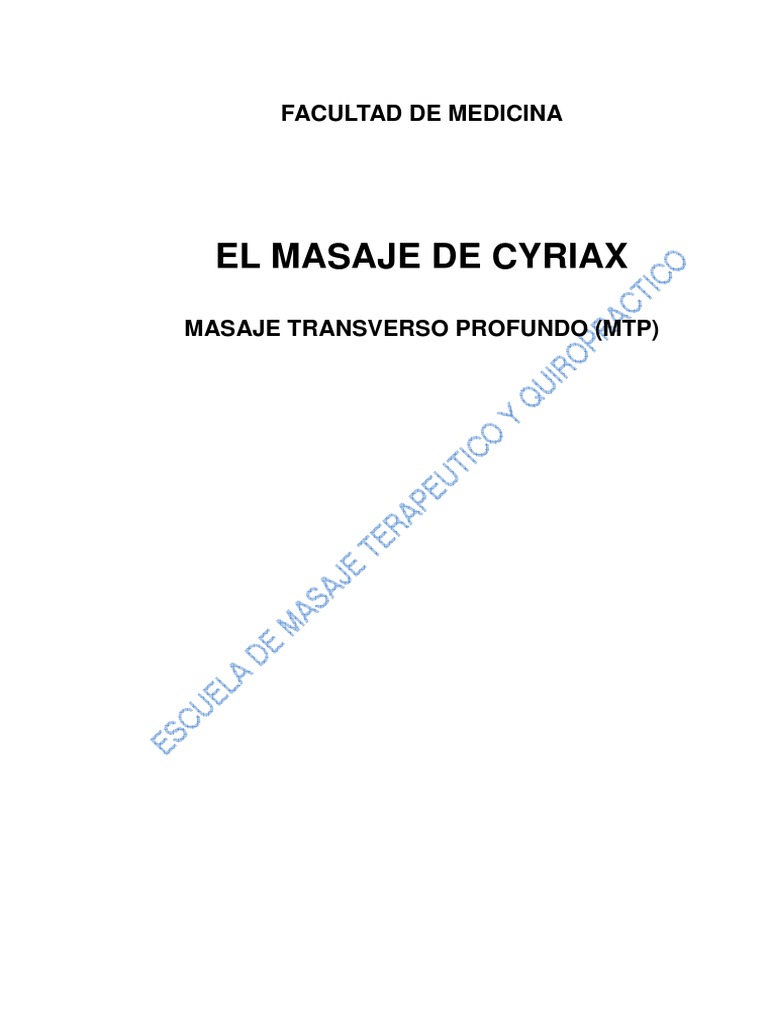 Masaje de Cyriax: Aplicaciones Clínicas | PDF | Hombro | Codo