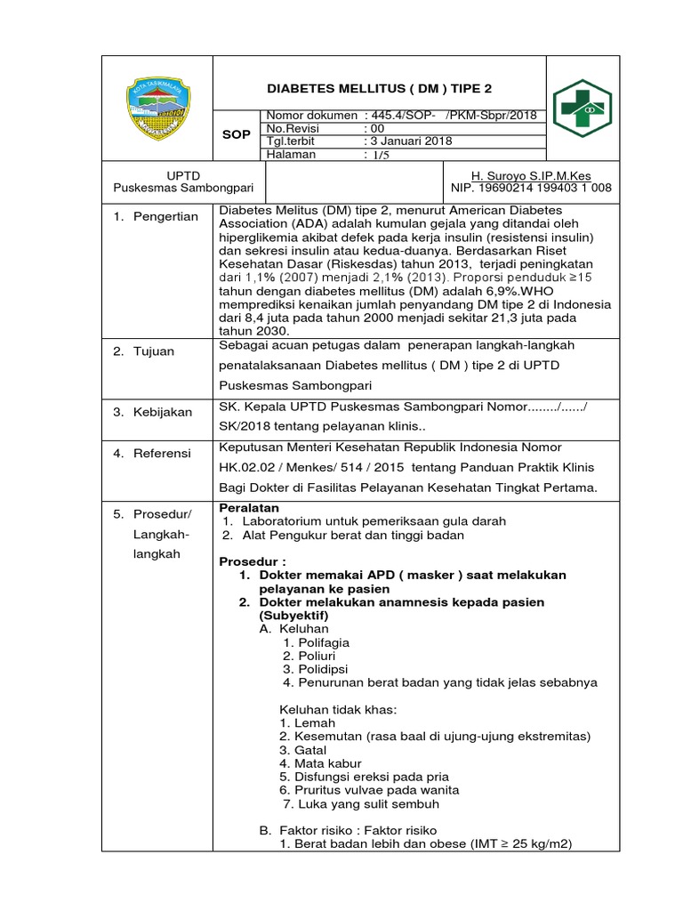 SOP DM Tipe 2 | PDF