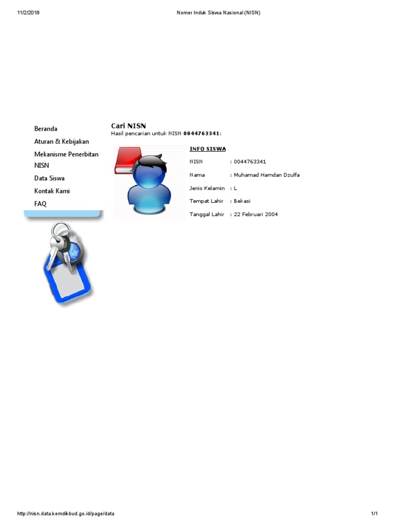 Nomer Induk Siswa Nasional (NISN) | PDF