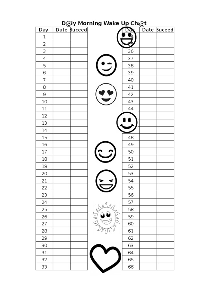 Daily Morning Wake Up Chart | PDF