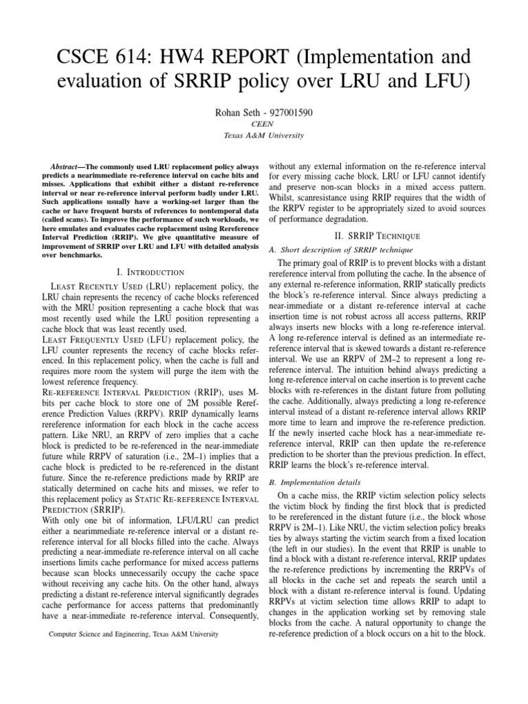 hw4 927001590 | PDF | Cpu Cache | Digital Electronics