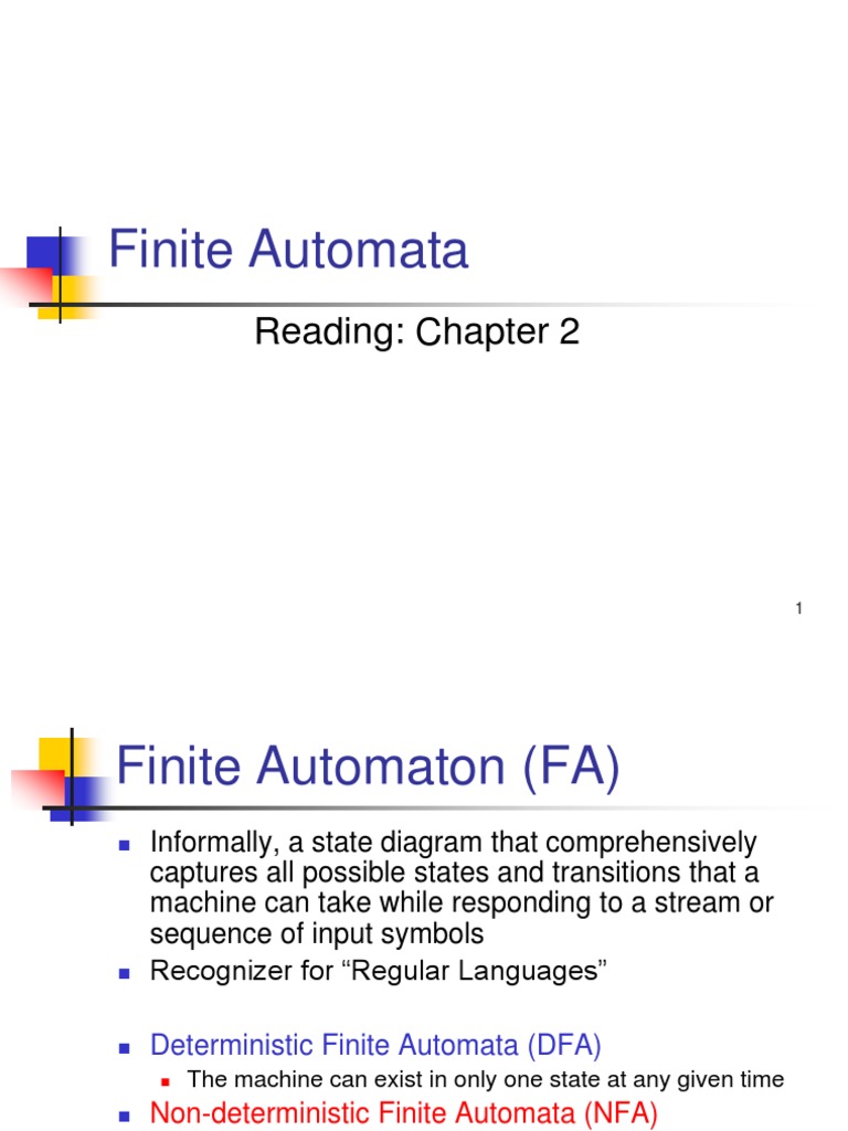 MG 02 1 FiniteAutomata Anim | PDF | Models Of Computation | Theory Of Computation