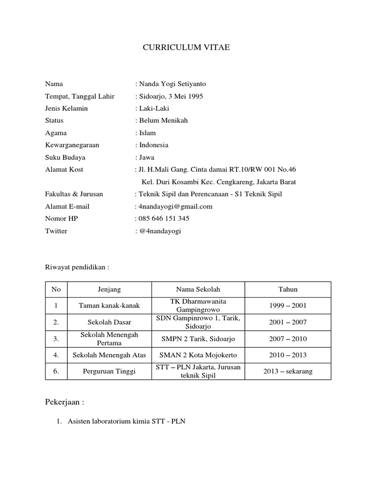 CURICULUM VITAE Nanda Yogi | PDF