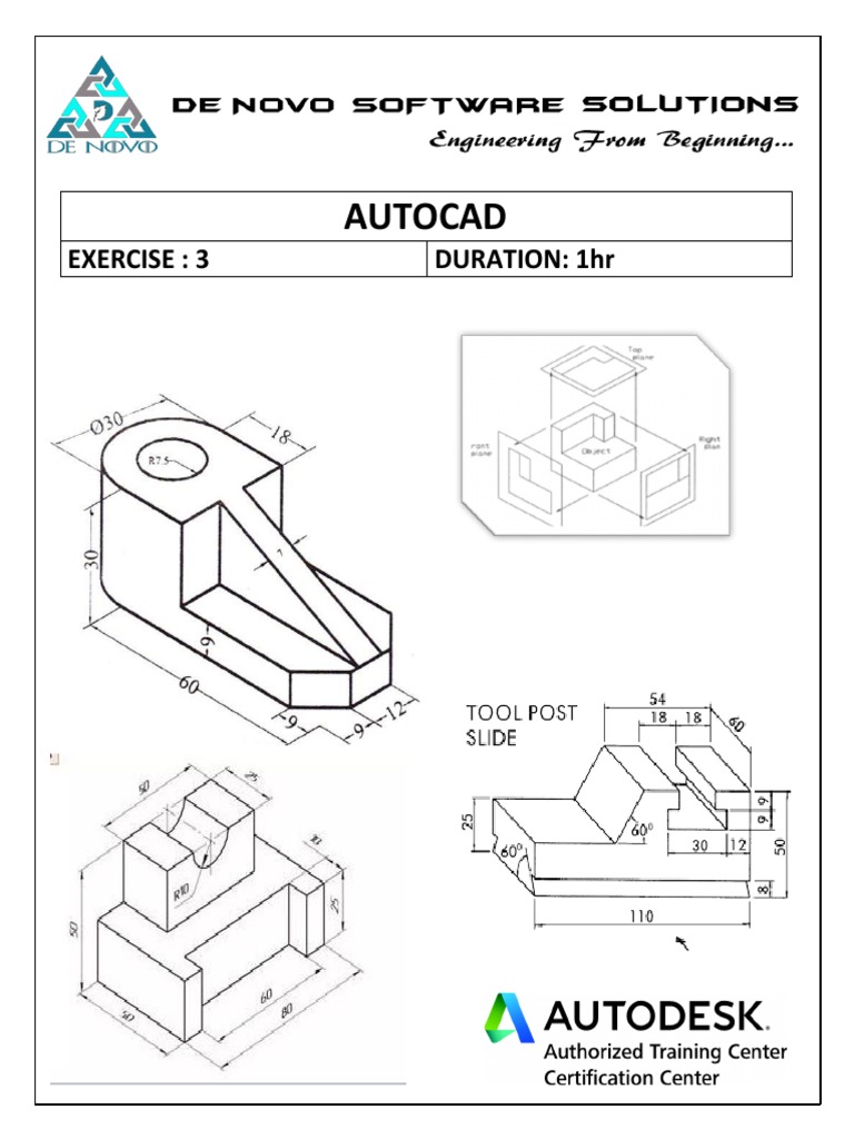 Autocad Exercise 3 | PDF
