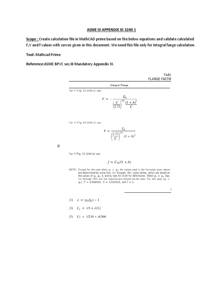 Asme III Appendix Xi Flange Calc | PDF
