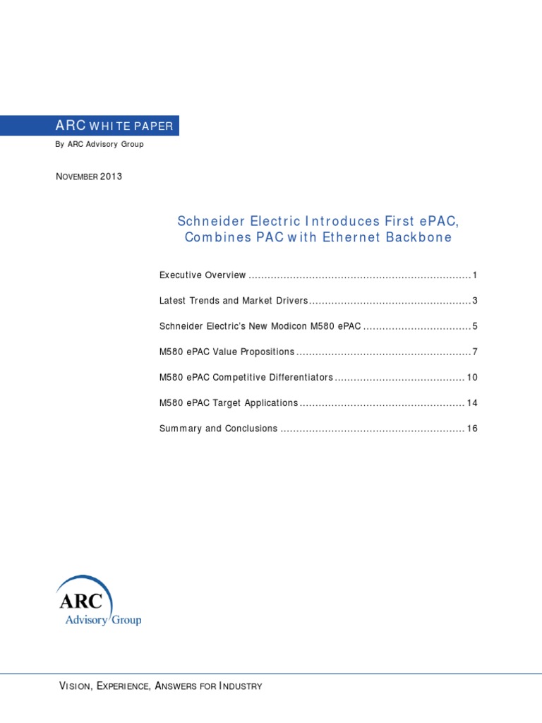 Schneider Electric Introduces First ePAC, Combines PAC With Ethernet ...