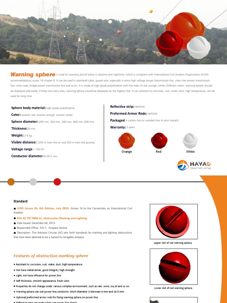 Warning Sphere | PDF | Electric Power Transmission | Optical Fiber