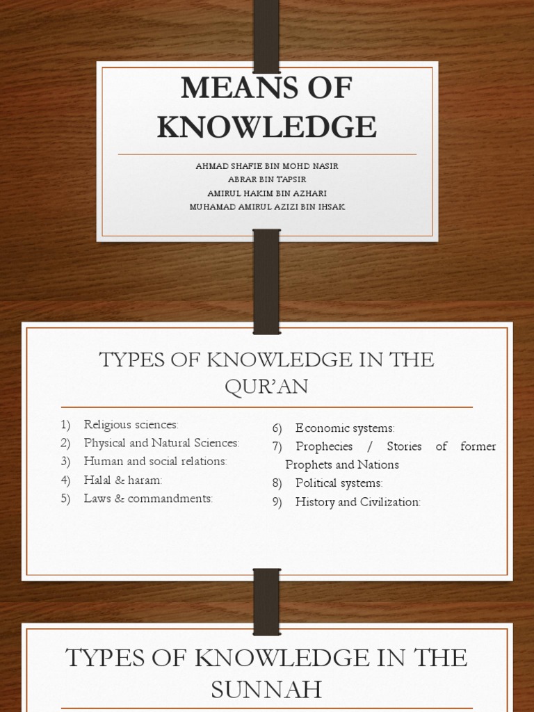 Means of Knowledge in Islamic Perspective | PDF | Intuition | Quran