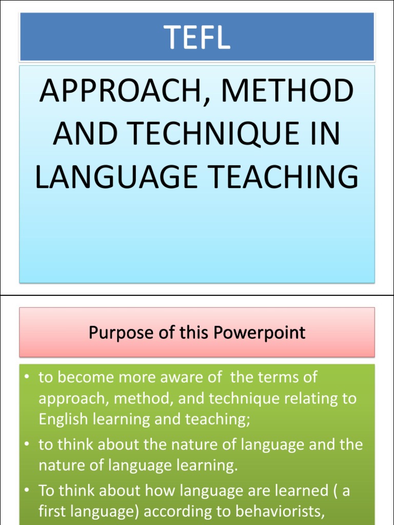 Approach, Method, Technique | PDF | Human Communication | Learning