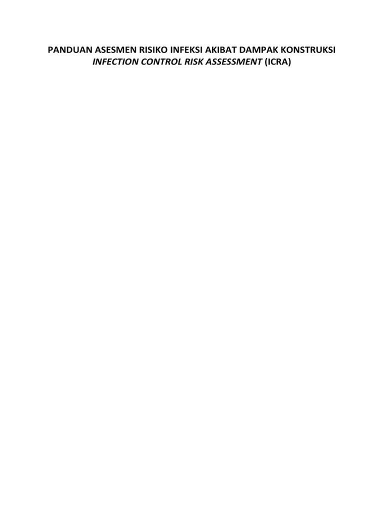 Panduan ICRA untuk Risiko Infeksi Konstruksi | PDF