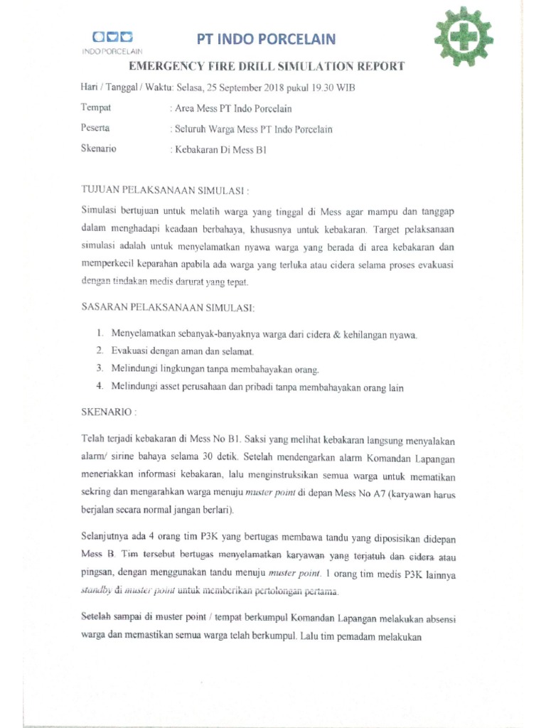 Dormitory Fire Drill Evacuation Report | PDF