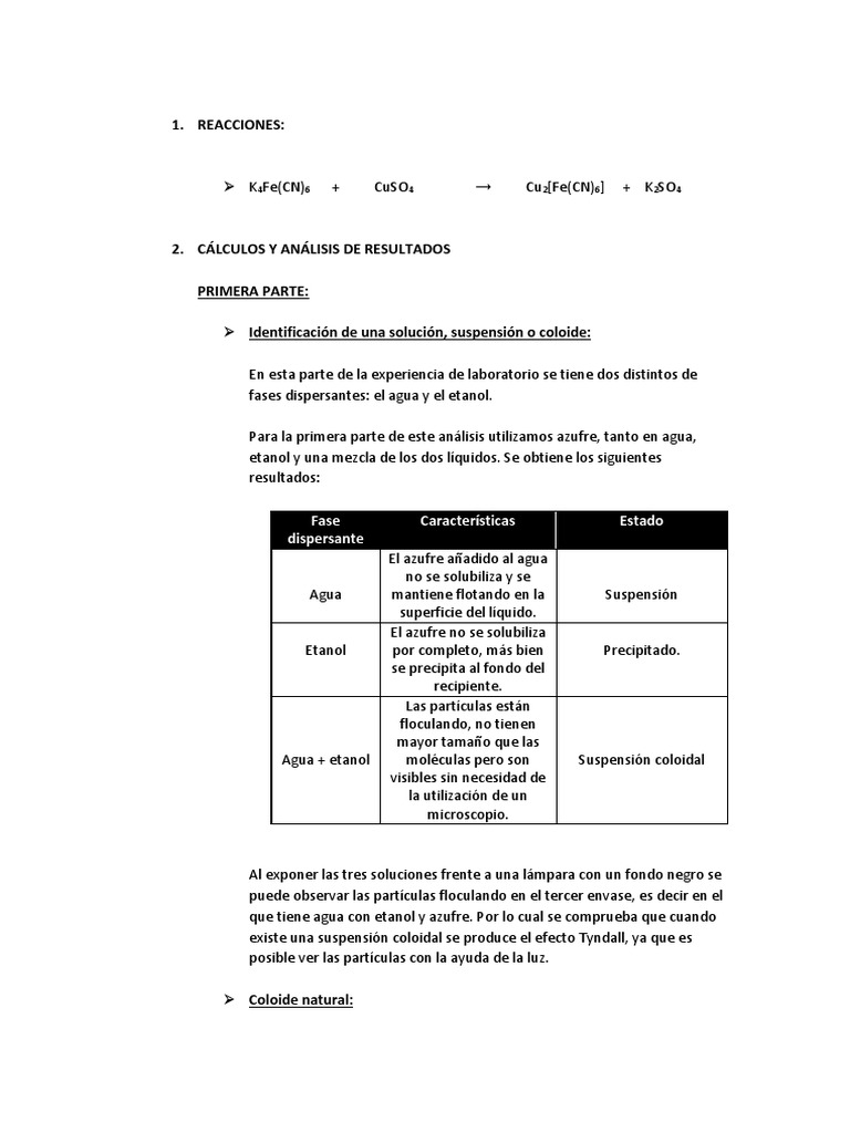 Estado Coloidal | PDF | Coloide | Sangre