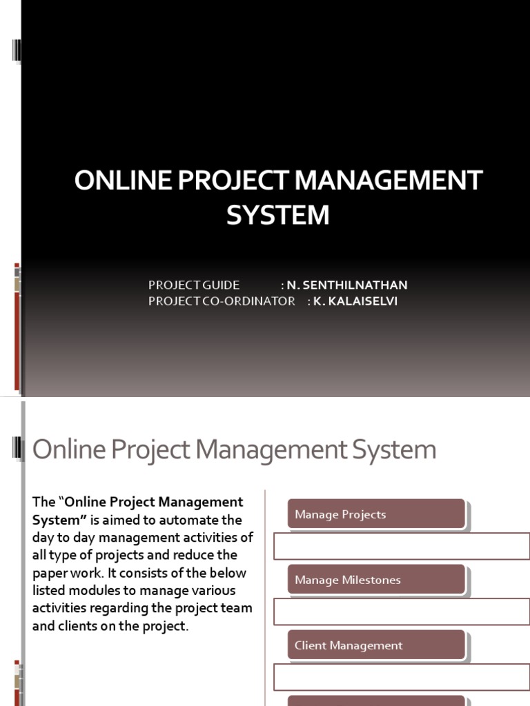 Online Project Management System | PDF | Communication | Software ...