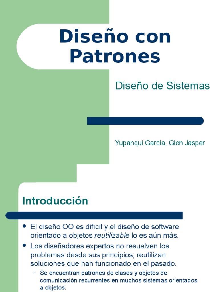 Patrones de Diseño | PDF | Patrón de diseño de software | Objeto (informática)