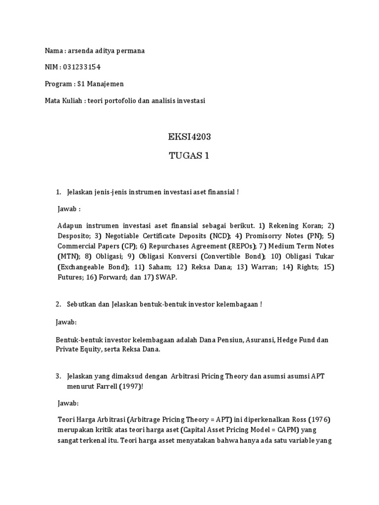 Tugas 1 Eksi4203 | PDF