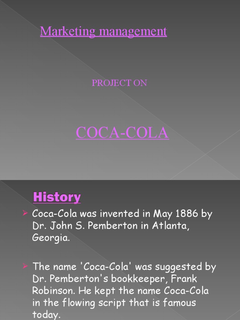 Coca-Cola: History and Brand Strategy | PDF | The Coca Cola Company ...