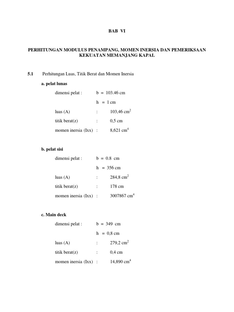 BAB VI Perhitungan Modulus Penampang Kapal | PDF
