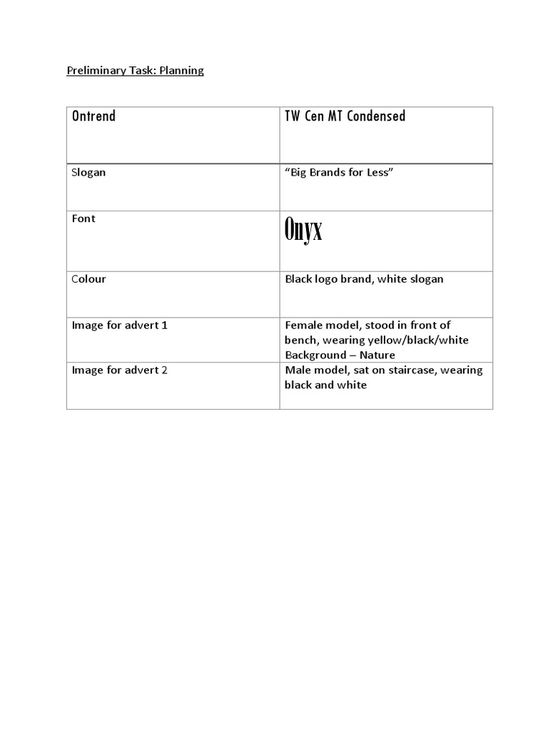 Preliminary Task | PDF