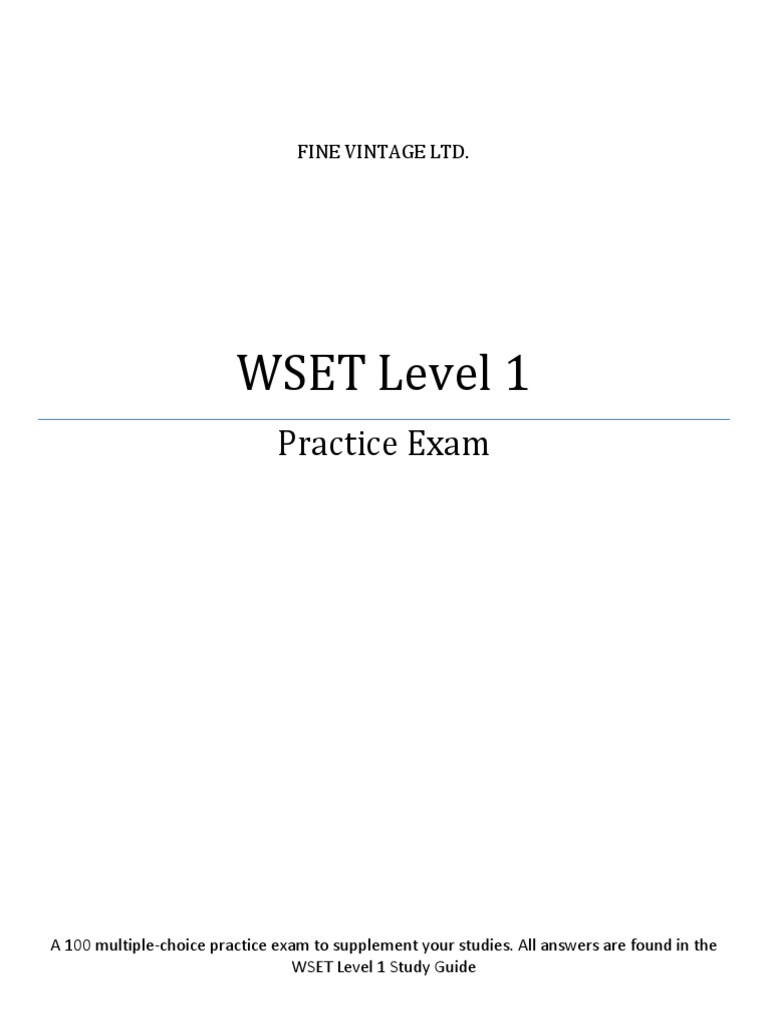 WSET Level 1 Practice Exam Guide | PDF | Wine | Phenolic Content In Wine