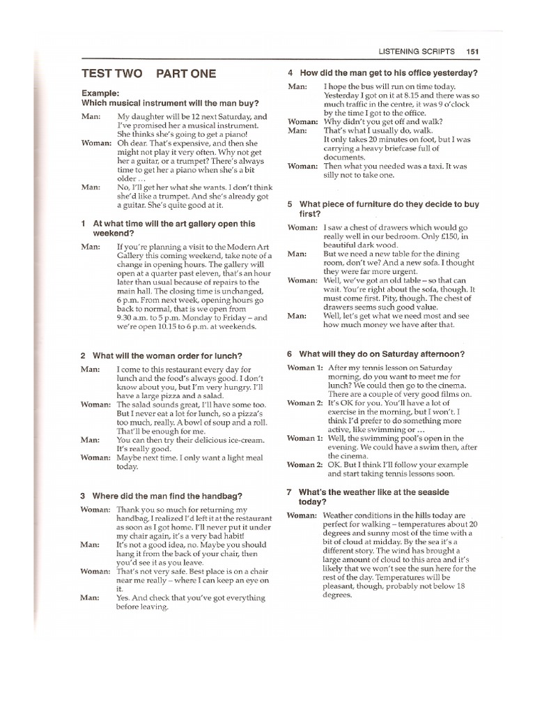 Tapescript Pet Test 2 | PDF