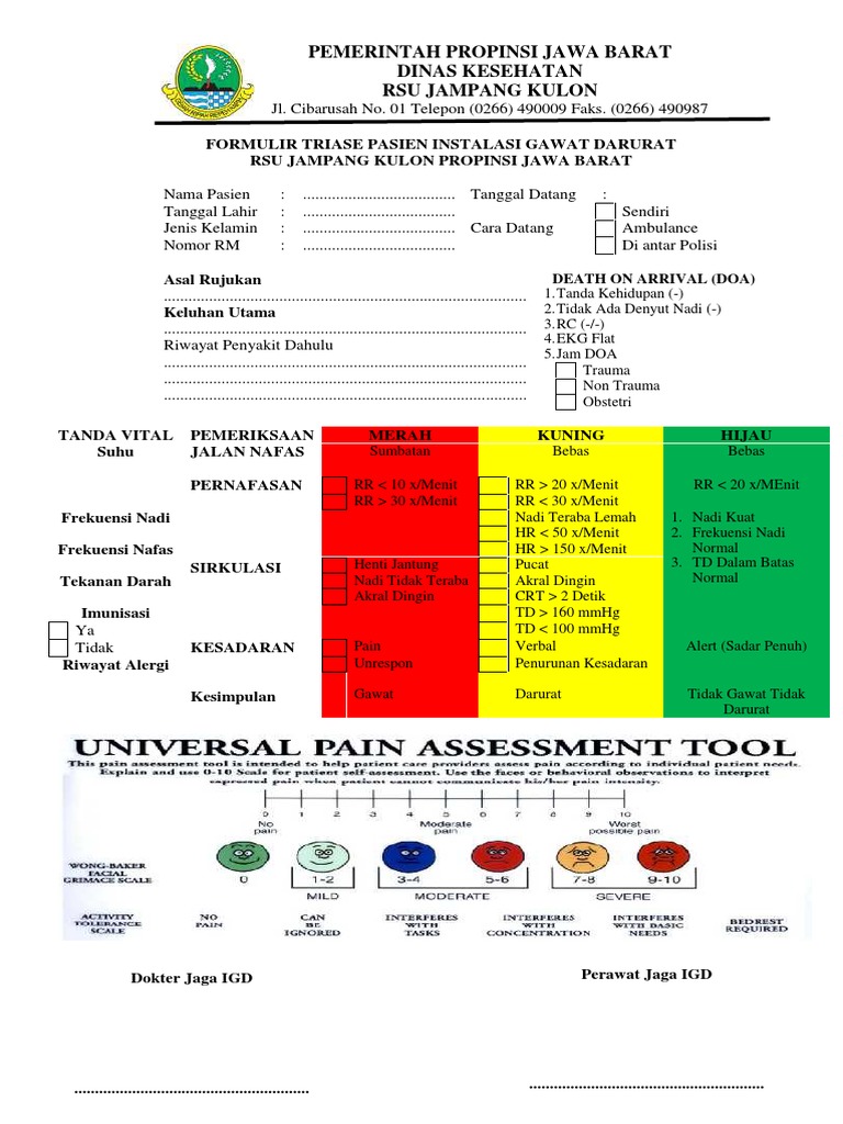 Formulir Triase IGD | PDF
