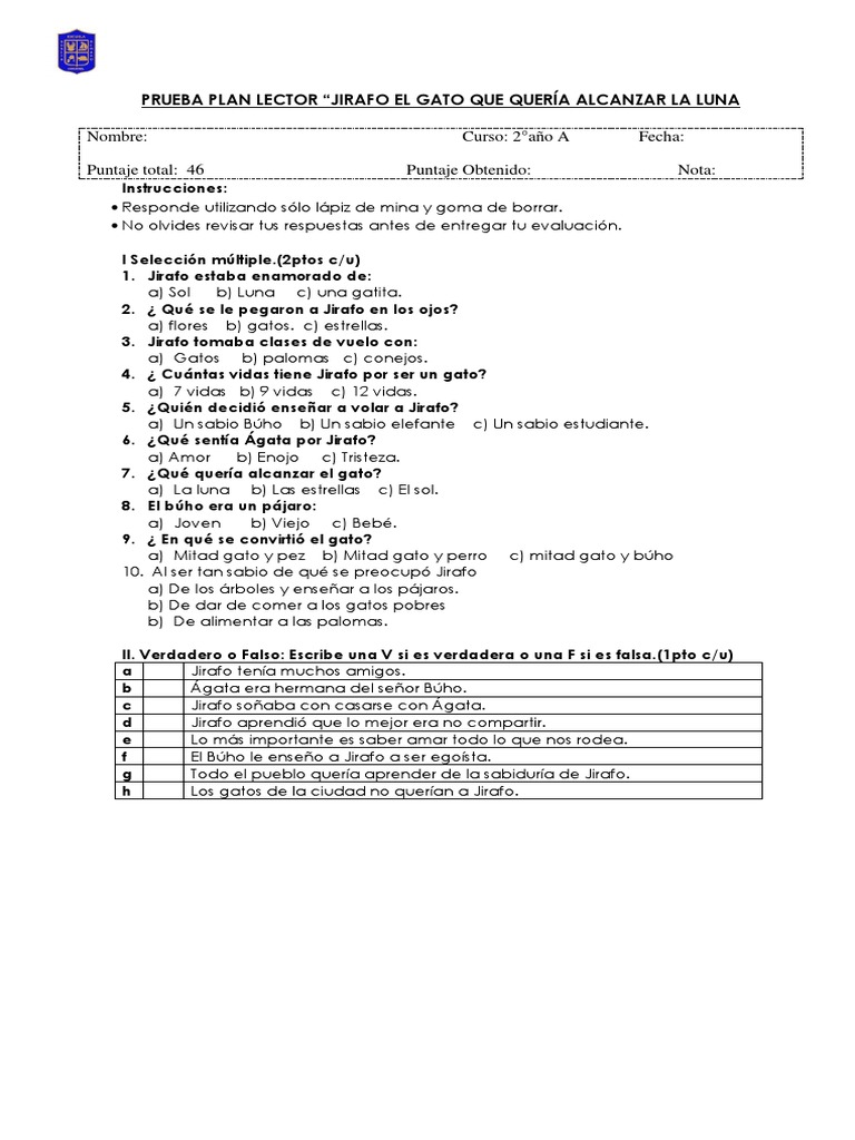 PRUEBA Plan Lector Jirafo | PDF | Ocio