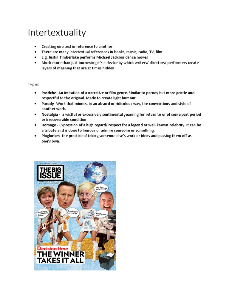 Intertextuality | PDF | Intertextuality | Parody